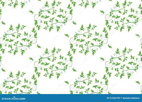 Green Leaves Seamless Background Stock Vector Illustration Of Ornate Print 41556799