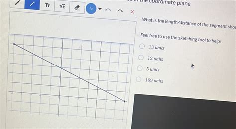 Solved N The Coordinate Plane Tr Sqrt± × What Is The Lengthdistance Of The Segment Sho Eel F