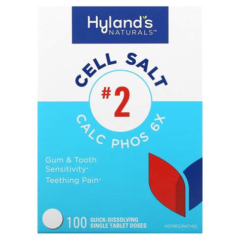 Hylands Naturals Cell Salt 2 Calc Phos 6x 100 Quick Dissolving Single Tablets
