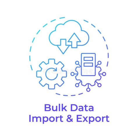Bulk Data Import And Export Blue Gradient Concept Icon Stock Illustration Illustration Of
