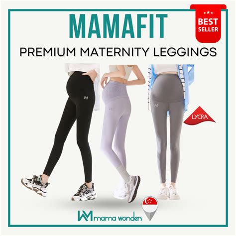🇸🇬 Mama Wonders Mamafit Maternity Leggings Yoga Pants Lycra Seluar