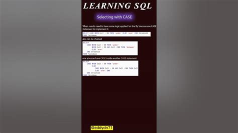 Learning Sql 7 Selecting With Condition Vs Case Youtube