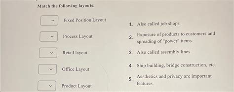 Solved Match The Following Layouts ﻿fixed Position Layout