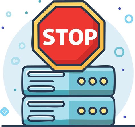 Stop Sign Alert On Server Racks Representing Data Protection And