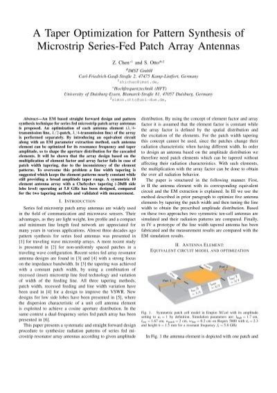 A Taper Optimization For Pattern Synthesis Of Microstrip Series Fed