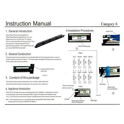 19 1u 24 Port Cat6 Rack Mount Patch Panel Fully Loaded