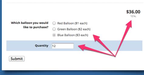 Price Calculation Using Quantity Field Html Form Builder Online Php
