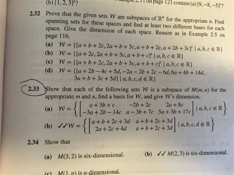 solved prove that the given sets w are subspaces of r n for