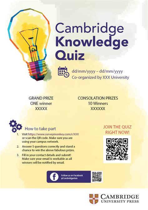 Cambridge Knowledge Quiz Poster Behance Worksheets Library