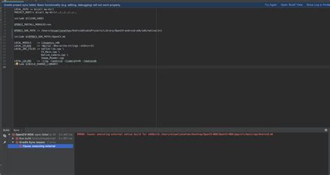 Executing External Native Build For Ndkbuild · Issue 5 · Sjfrickeopencv Ndk · Github