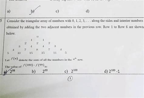 Consider The Triangular Array Of Numbers With Along The Sides And Interior Numbers