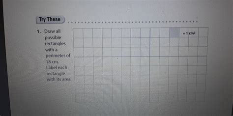 Solved Try These 1 Draw All Possible Rectangles With A Perimeter 18