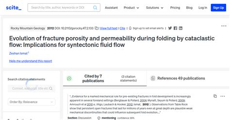 Citation Report Evolution Of Fracture Porosity And Permeability During Folding By Cataclastic
