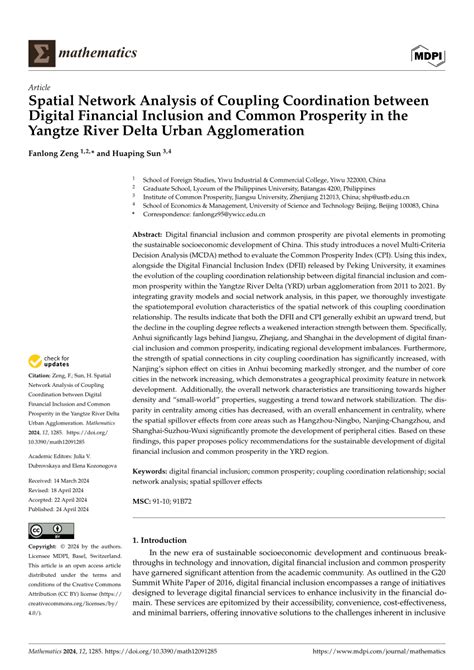Pdf Spatial Network Analysis Of Coupling Coordination Between Digital