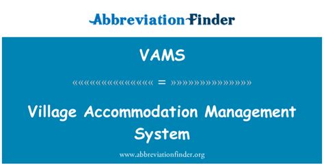 Vams Stands For Village Accommodation Management System Abbreviation