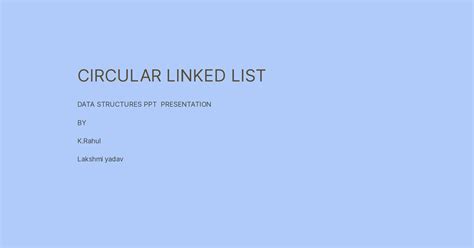 Circular Linked List