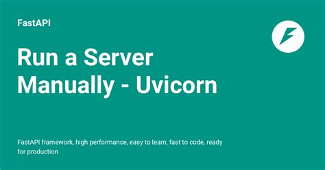 Run A Server Manually FastAPI