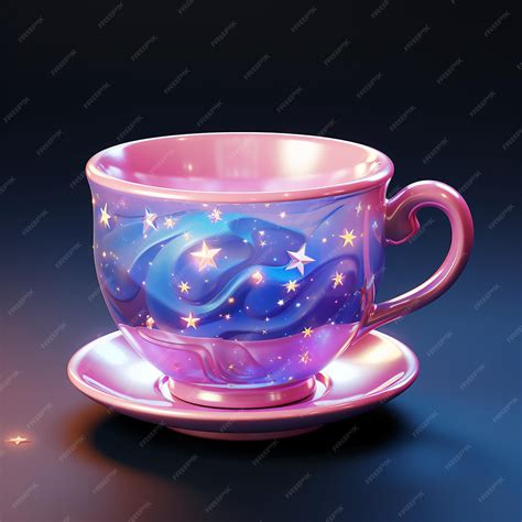 Premium Photo Shiny Cup Illustration Magic Cup Breakfast Coffee Cup