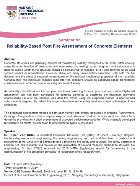 Reliability Based Post Fire Assessment Of Concrete Elements Protective Technology Research