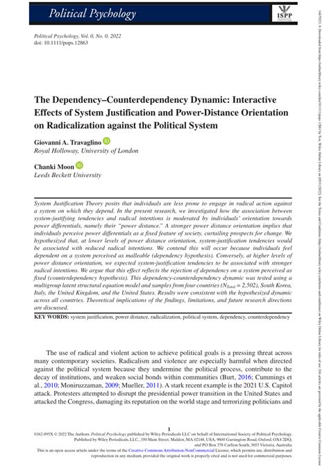 Pdf The Dependencycounterdependency Dynamic Interactive Effects Of