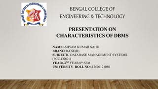 Introduction To Database Management System Pptx