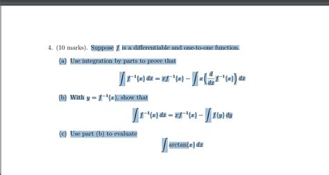 Solved 4 10 Marks Suppose F Is A Differentiable And