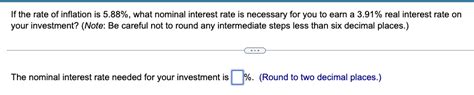 Solved If The Rate Of Inflation Is What Nominal Chegg