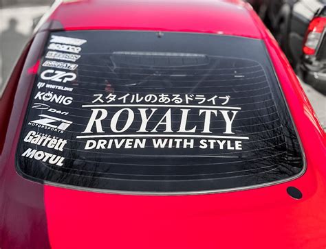Royalty Jdm Vinyl Decal Banner Street Racing Turbo Funny Car Window