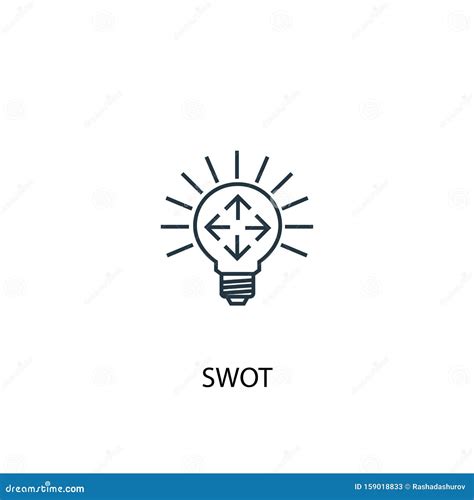 SWOT Concept Line Icon Simple Element Stock Vector Illustration Of