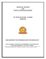 DATA VISUALIZATION Pdf DIGITAL NOTES ON DATA VISUALIZATION B TECH II YEAR II SEM