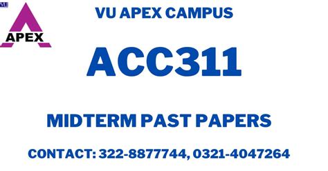 Acc311 Midterm Past Papers