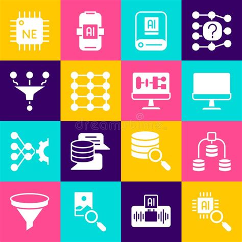 Set Processor Cpu Server Data Computer Monitor Artificial