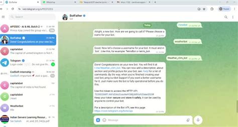 Completed Telegram Bots Creation On Weather Report Sandhya Daggolu