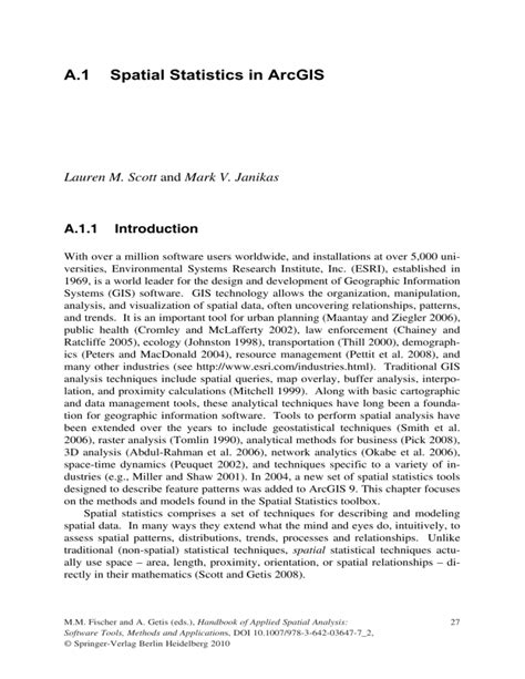 Ref1 Spatial Statistics In Arcgis