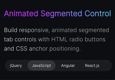 Animated Segmented Control With Radio Buttons And Css3 Css Script