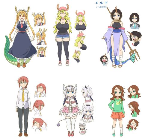 Image Result For Miss Kobayashis Dragon Maid Characters Эскизы