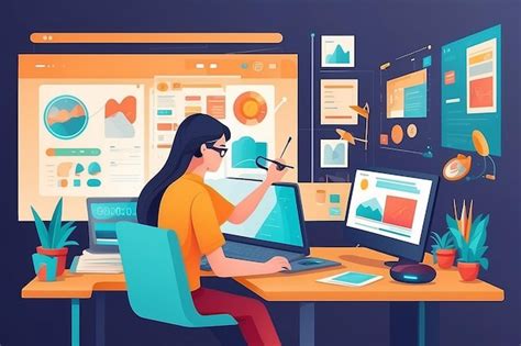 Photo Interface Designer Flat Illustration Premium Ai Generated Image