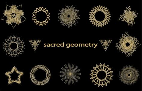 Premium Vector Set Sacred Geometry Elements