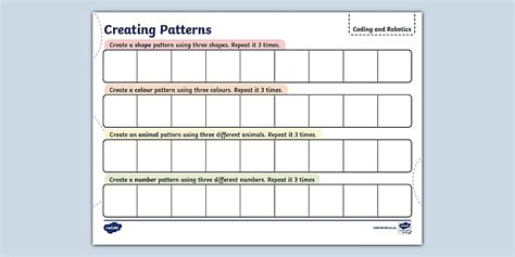 Grade 1 Robotics And Coding Creating Patterns Twinkl