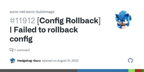 Config Rollback Failed To Rollback Config · Issue 11912 · Sonic