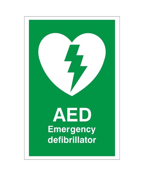 Aed Emergency Defibrillator Sign