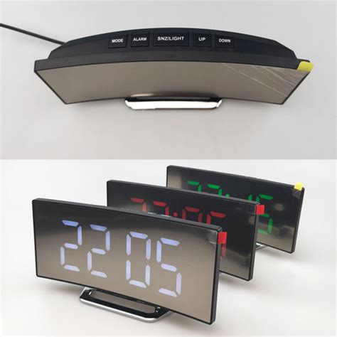 large digital wall clock temperature and date week display night mode