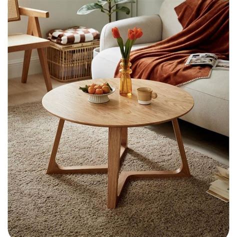 Fuyao Wood Round Coffee Table100 Solid Wood Coffee Table With Bow