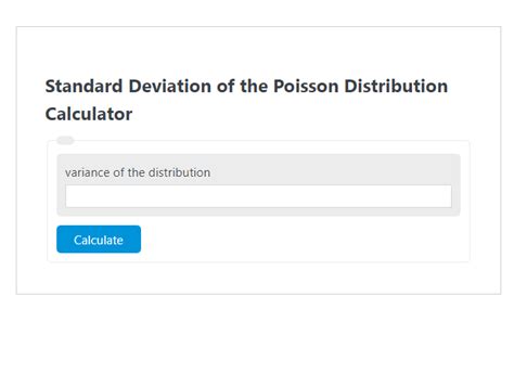 Standard Deviation Of The Poisson Distribution Calculator Calculator Standard Deviation Of The Poisson Distribution Calculator Calculator
