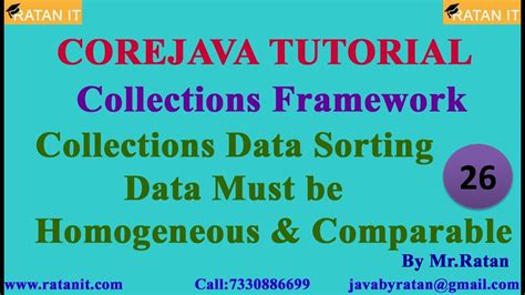 Core Java Collections Framework Video 26 Data Sorting Comparable By Ratan Sir