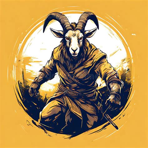 A Bold And Unique Vector Illustration Of An Assassin Themed Goat