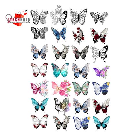 طلق پروانه و گل فانتزی Itechkala