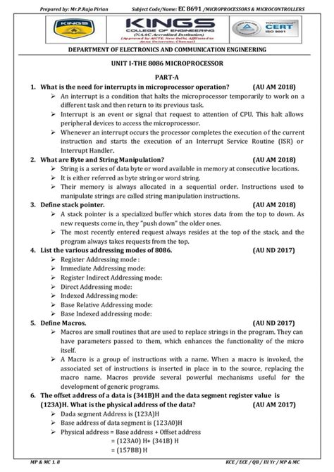 Micro Processor And Micro Controller Pdf