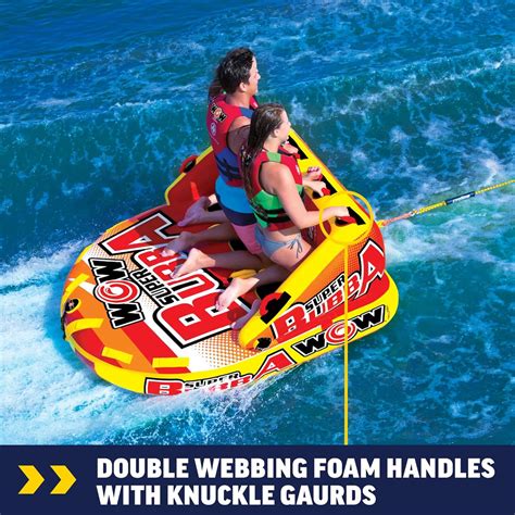 Wow Super Bubba 3 Person Towable Tube Secure Deck Seating Couch Style