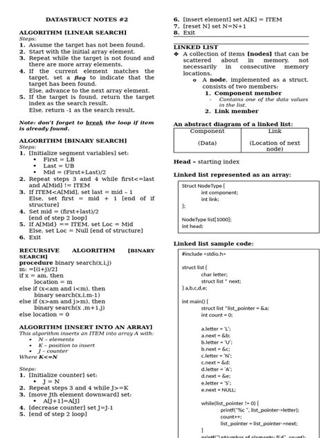 Datastruct Notes 2 Pdf Pointer Computer Programming Computer